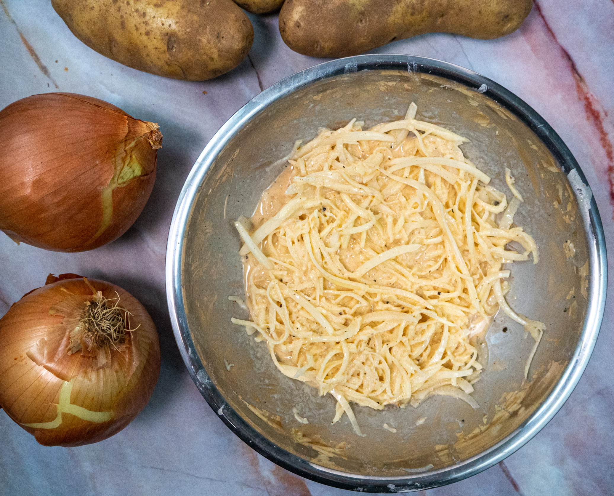 Fried Potato and Onion Strings